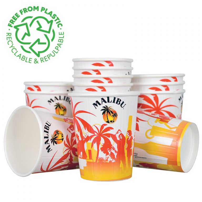 Customized double wall BIO paper cups 12 oz, recyclable, plastic free ...